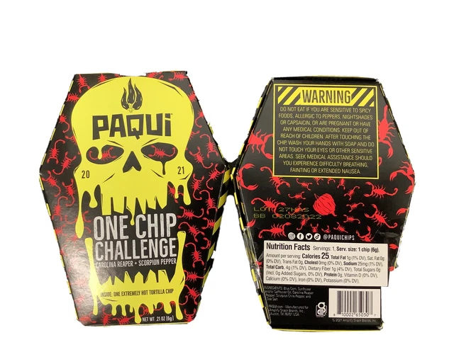 PAQUI ONE CHIP Challenge Carolina Reaper Pepper 2021 chip più caldo del ...