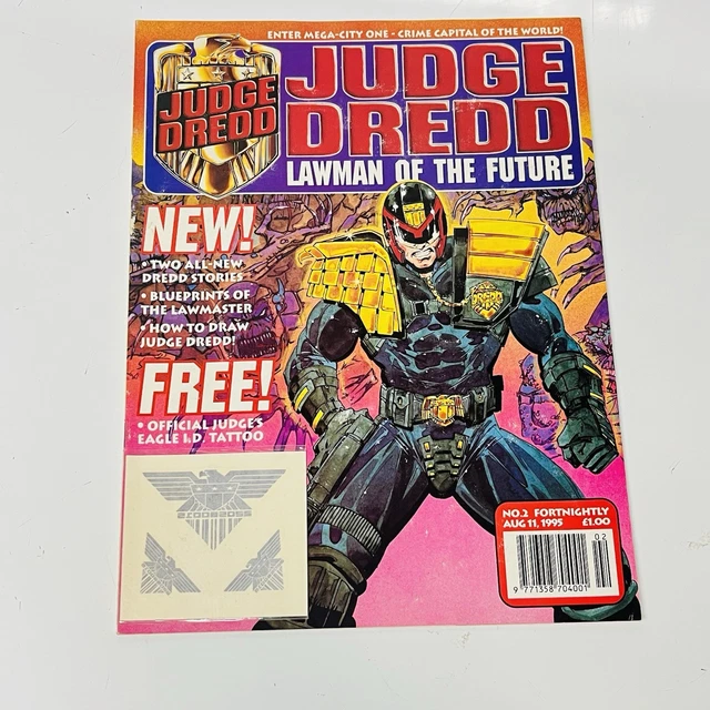 UK COMIC JUDGE Dredd Magazine Lawman of the Future Issue 2 August 1995 Gift 2000 £9.95 - PicClick UK