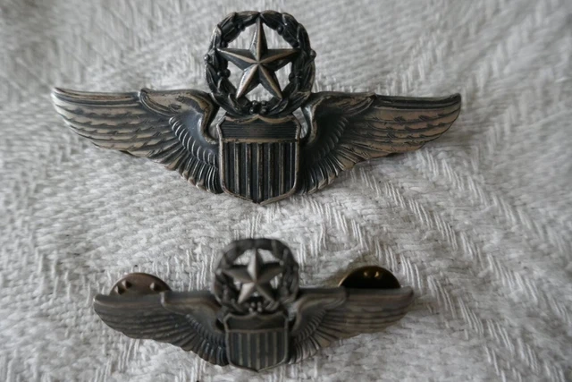 INSIGNE US AVIATION brevet pilote USAAF marquage au dos EUR 42,00 ...