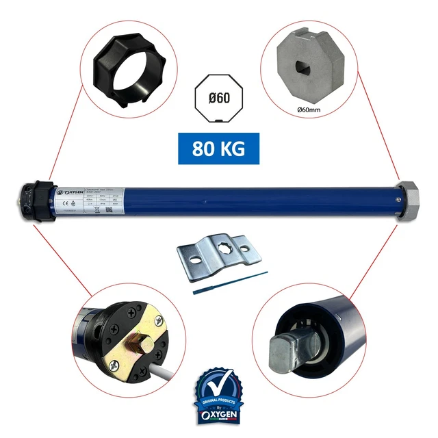 MOTOR TUBULAR ACCIONAMIENTO 40NM 80Kg PERSIANA TOLDO ENROLLABLE OXY ...