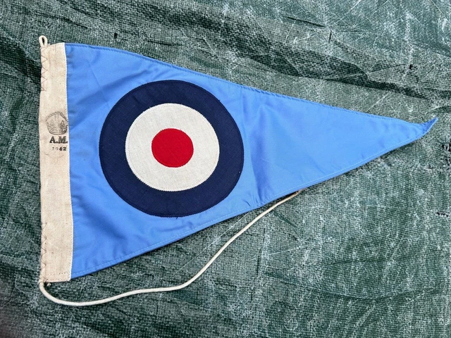 ORIGINAL WW2 BRITISH Royal Air Force RAF CAR PENNANT FLAG DATED 1942 £1 ...