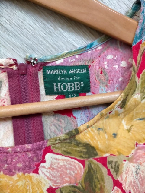 MARILYN ANSELM FOR Hobbs Floral Dress 10-12 Vintage 1990s $37.42 ...