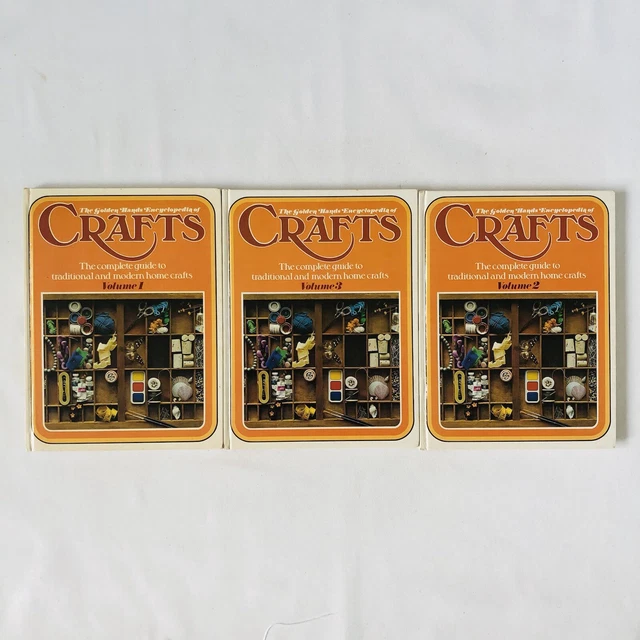 GOLDEN HANDS ENCYCLOPEDIA CRAFTS Vol 1, 2, 3 Hardcover 1975 DIY Retro ...