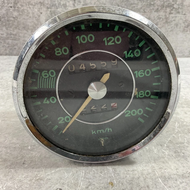 PORSCHE 356 SPEEDOMETER 20-200km/h VDO European Gauge Speedometer VTG ...