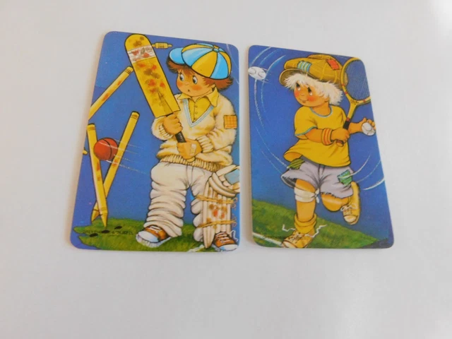 VINTAGE SWAP CARD 1980's pair of cards BOYS PLAYING SPORT £1.49 ...