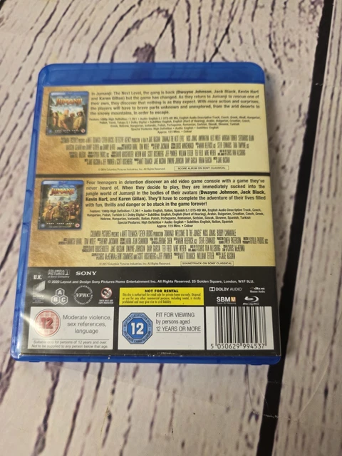 JUMANJI: WELCOME TO the Jungle/Jumanji. The Next Level.Blu-ray. Discs ...