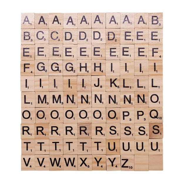 WOODEN ALPHABET LETTER with Numbers Scrabble Tiles Handmade Eco ...