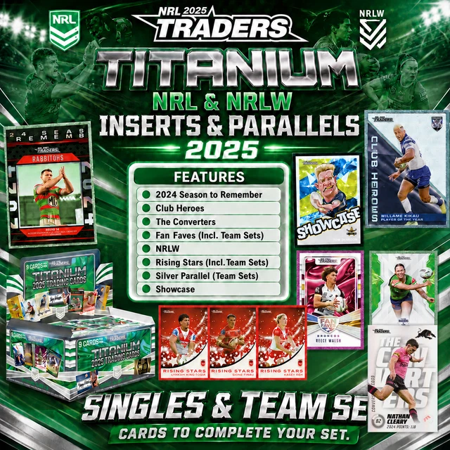 2025 NRL TRADERS Titanium Card Lot -[Insert & Parallel Cards]- Club ...