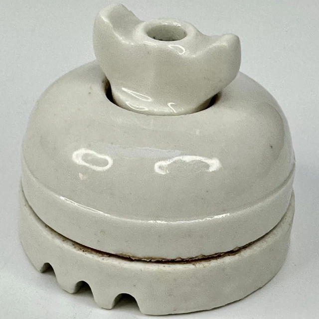 ANTIQUE FRENCH TRADITIONAL White Ceramic Bowtie Toggle Electric Light ...