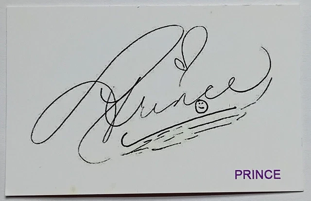 PRINCE AKA THE Symbol Reproduction Signature / Autograph On Cardboard £ ...