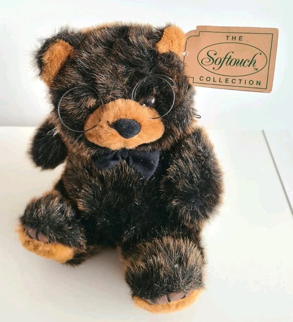 PLAYMAKERS THE SOFTOUCH Collection Brown Bear Plush Soft Toy Bow Tie ...
