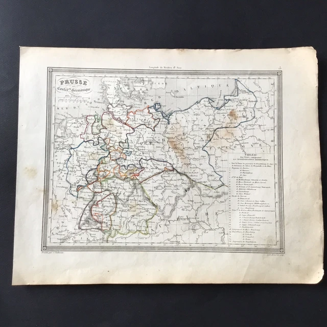 Carte Geographique Deutschland À VENDRE! - PicClick FR
