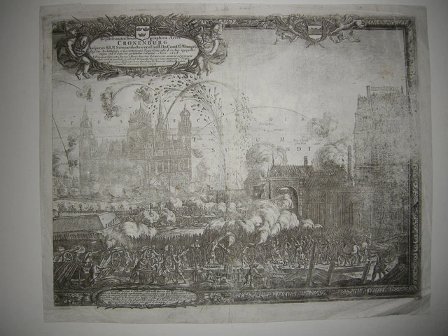 KRONBORG HAMLETSCHLOSS DANMARK 2. Nordischer Krieg Belagerung Kupferstich 1696 EUR 195,00 ...