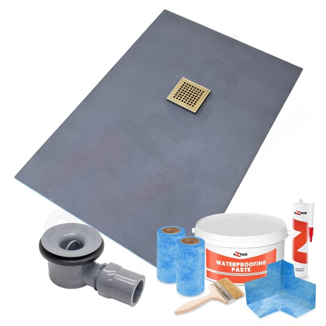 WET ROOM SHOWER Tray Kit Former Offset Drain Position - Choice of Grate ...