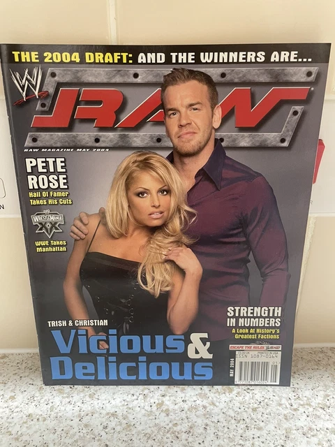 WWE RAW MAGAZINE May 2004 Trish Stratus Christian WrestleMania Poster ...