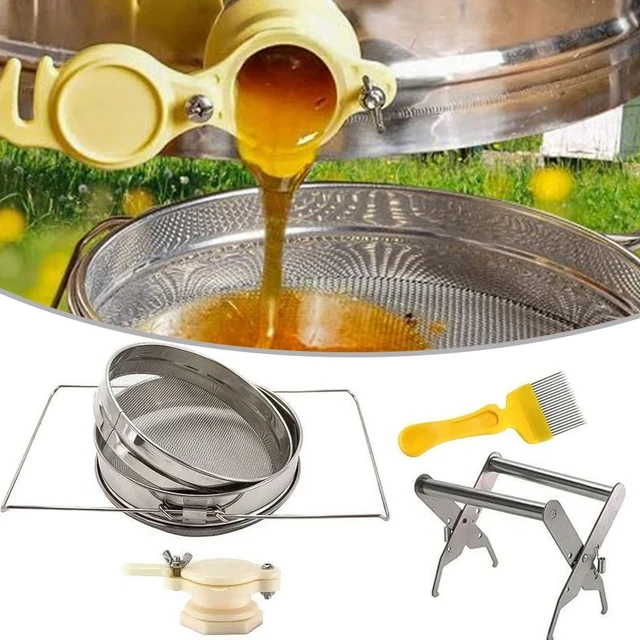 COMPLETE HONEY EXTRACTION Kit with Double Sieve Frame Holder and Honey ...