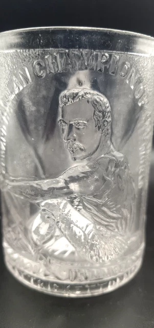RARE EDWARD HANLAN 1880 commemorative glass mug Canadian Rowing ...