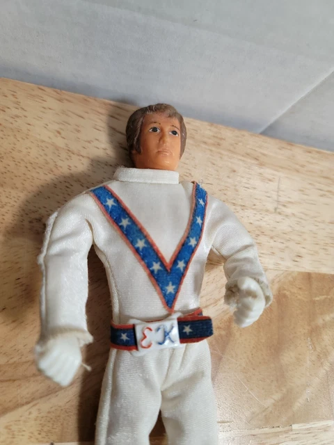 VINTAGE EVEL KNIEVEL Stunt Cycle, White Jumpsuit Figure & Original Belt ...