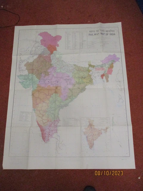 RAILWAY MAP OF India 1991 - Official Government of India Publication ...