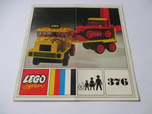 LEGO® 376 BAUANLEITUNG Tieflader mit Raupe, aus Sammlung, sehr gut, von ...