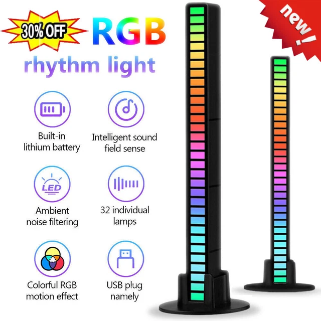 MUSIC SYNC PICK Up Rhythm Lamp LED Car Sound Control Strip Light Party ...