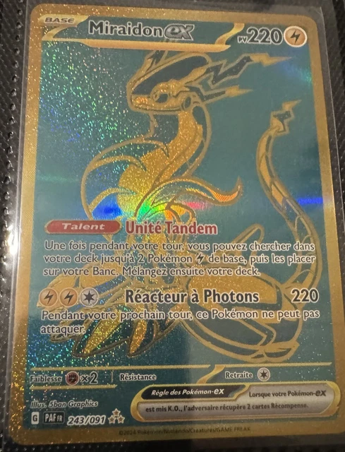 CARTE POKÉMON : Miraidon Ex Secrète Gold 2024 Destinées De Paldéa 243/ ...
