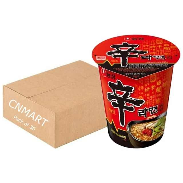 NONGSHIM SHIN RAMYUN Instant Ramen Noodle Cup Halal Vegan 68g (Pack of ...