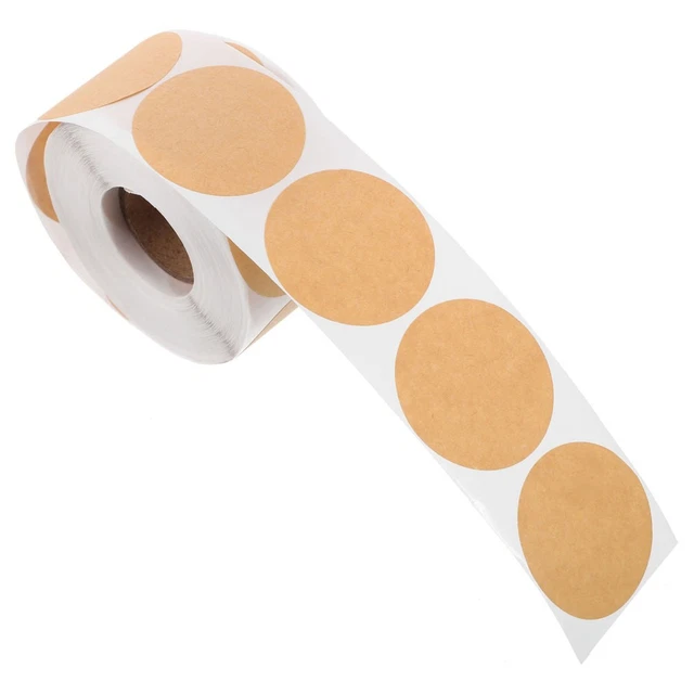 3 ROLLS WRITABLE Kraft Paper Stickers, Blank Self-Adhesive Labels for ...