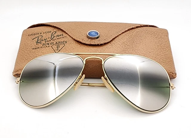 VINTAGE B&L RAY Ban Bausch & Lomb 1/10 12k GF 58mm DGM Green Aviator mit Etui EUR 283,30 ...