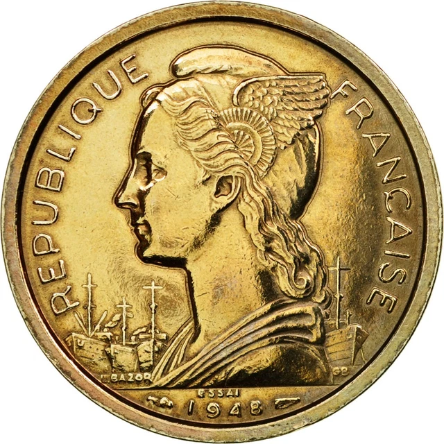 MONNAIE, RÉUNION, 2 Francs, 1948, Paris, ESSAI, SUP+, Copper-nickel, KM ...