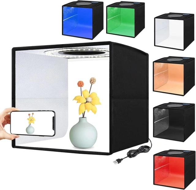 PORTABLE PHOTO STUDIO Light Box,16"x16" Professional Dimmable Shooting ...