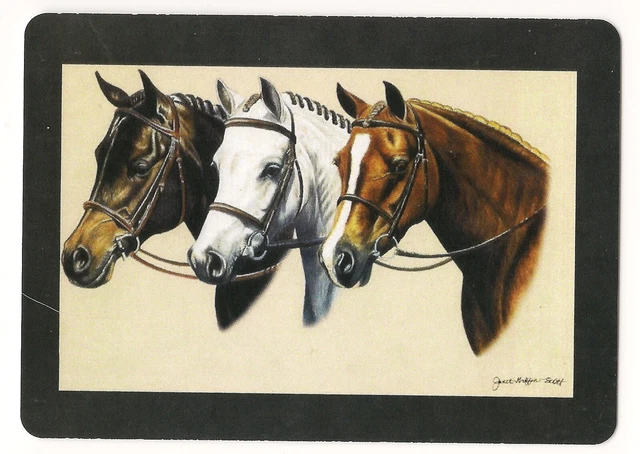 SINGLE SWAP PLAYING Card Horse Horses Beautiful Show Pony Heads EUR 1 ...