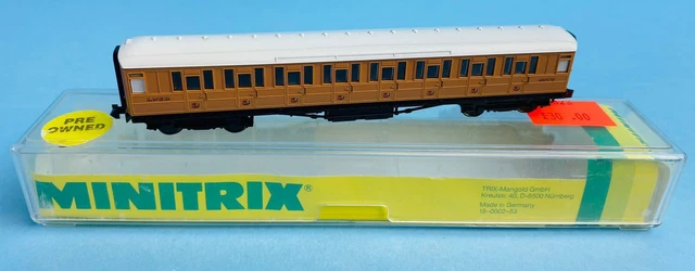 MINITRIX 'N' GAUGE Lner Teak Gresley 3Rd Class Passenger Coach Boxed £ ...