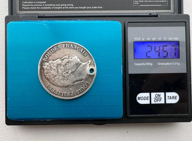 5 FRANCS COIN 1832 D Louis Philippe I Sterling Silver coin pendant ...
