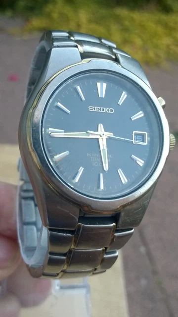 SEIKO KINETIC TITANIUM Mens Vintage Watch 5M62-0AM0 £46.08 - PicClick UK
