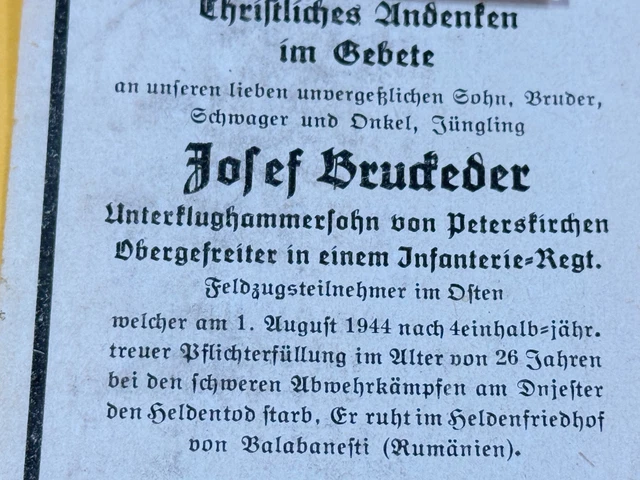 STERBEBILD 2WK.OBERGEFR I e Inf-Regt-1944 (Rumänien) EUR 5,00 - PicClick DE