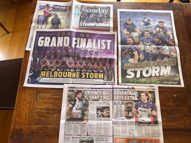 2 X MELBOURNE Storm 2025 NRL Grand Final Posters + Souvenir Previews ...