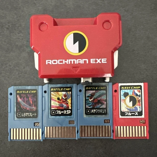 CAPCOM MEGAMAN BATTLE Chip Gate Blues Set con Battle Chips Rockman Exe ...