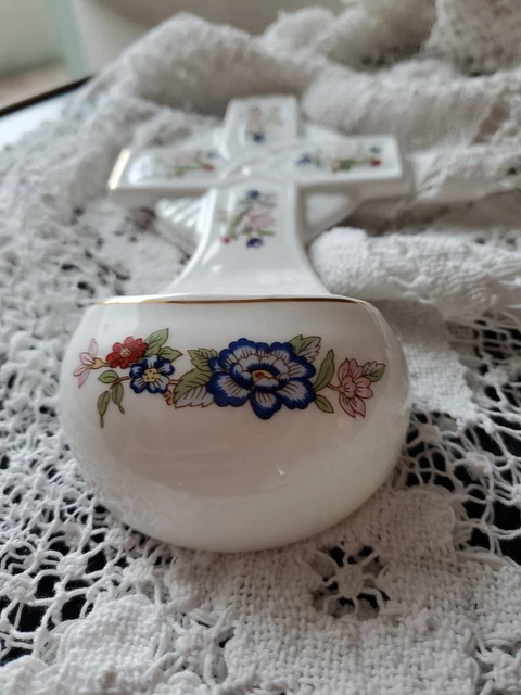 ROYAL TARA BONE China Holy Water Cross Floral Flowers Fine Bone China ...