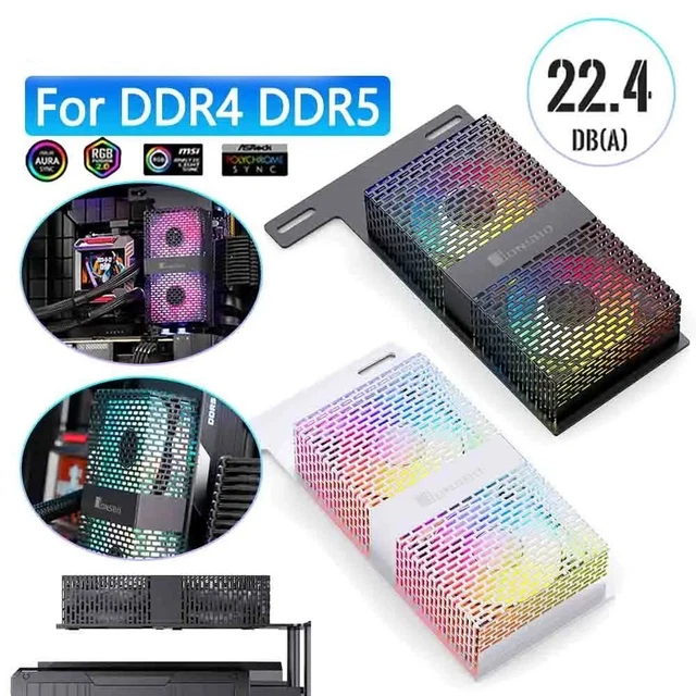 DDR4/DDR5 MEMORY COOLING 3 Pin ARGB RAM Dual Fans Computer Accessories ...