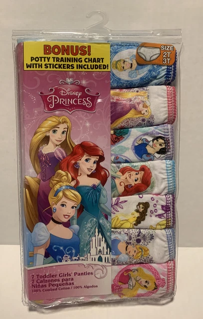 DISNEY PRINCESS TODDLER Girls 7 Pack Panties Underwear Size 2T 3T New ...