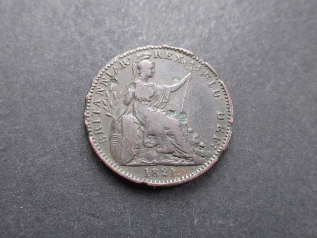 1821 GEORGE IV Copper Farthing Coin Nice Collectable Condition £3.31 ...