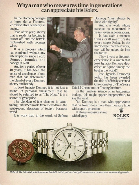 ROLEX MONTRE DATEJUST Jose' Ignacio Domecq 1975 D 'Origine Publicité ... ROLEX MONTRE DATEJUST Jose' Ignacio Domecq 1975 D 'Origine Publicité ...