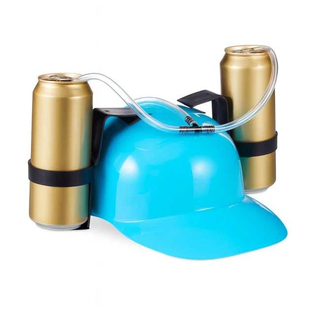 4X BEER HELMET with Can Holder Party Drinking Helmet Light Blue £57.90 ...