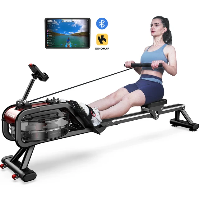 HOME WATER ROWING Machine Foldable Rower Bluetooth 360° Tablet Holder ...