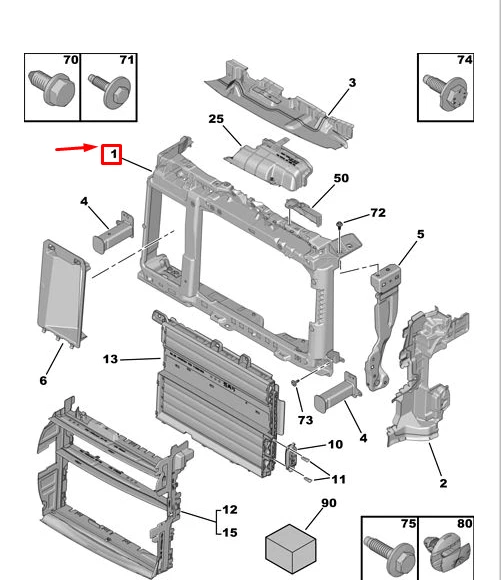 PEUGEOT 208 MK2 P21 Front Frame Face 9823719180 New Genuine $725.59 ...