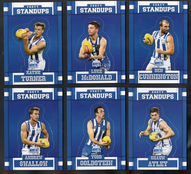 2017 AFL FOOTY Stars [Footy Standups Cards] - 6 Card Team Set (North ...