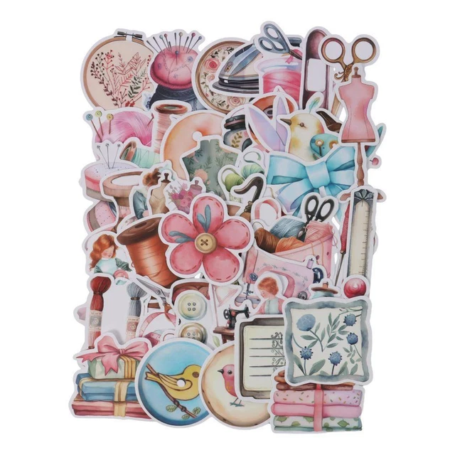 TAILOR THEMED VINTAGE Sewing Machine Stickers PVC Cartoon Sticker for ...