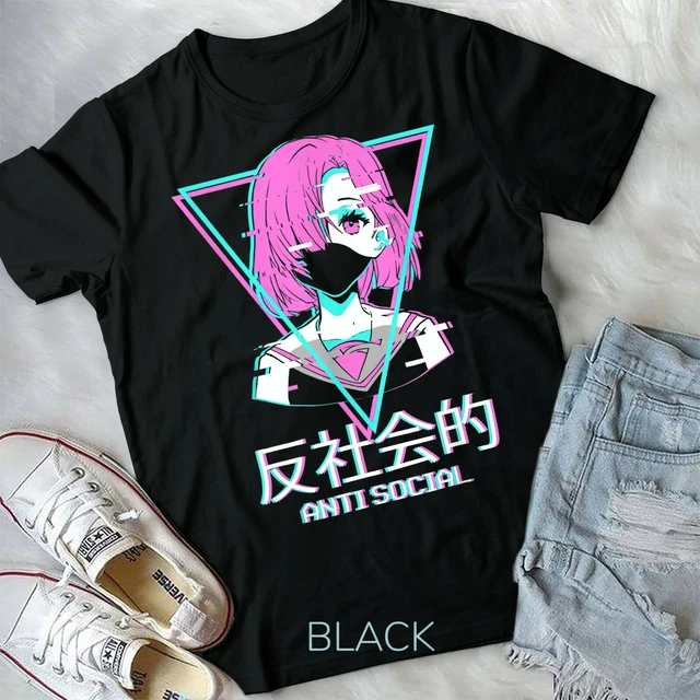 Sad Anime Girl Japanese Aesthetic Vaporwave Anime Otaku Unisex Form