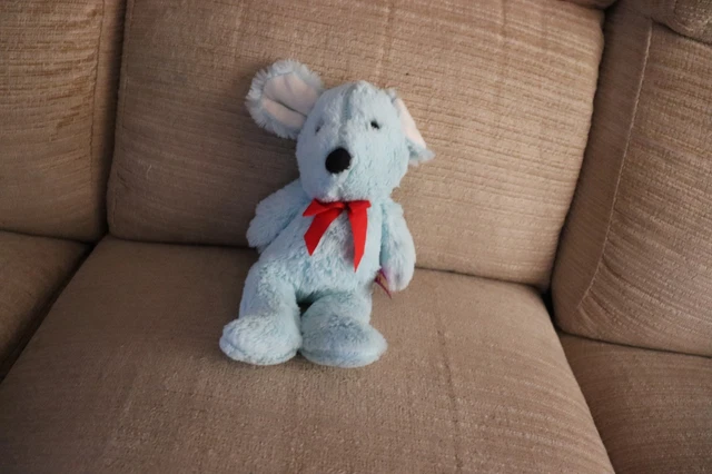 BLUE MOUSE, RED bow tie soft toy plushy childrens baby £2.24 - PicClick UK